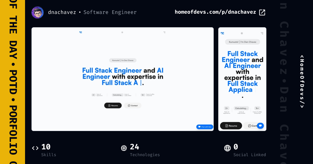 dnachavez - Software Engineer - Dan Chavez | HomeOfDevs