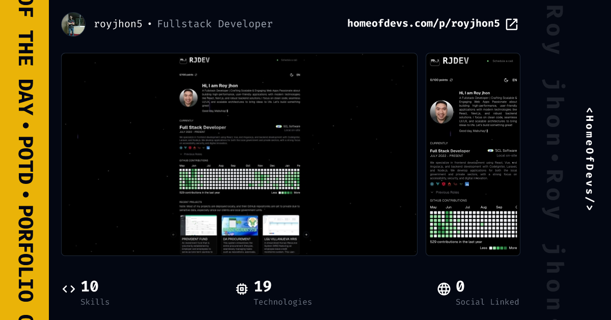 royjhon5 - Fullstack Developer - Roy jhon | HomeOfDevs